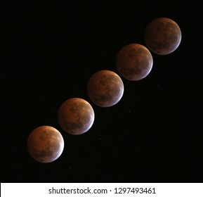 Lunar Eclipse Night Sky Multiple Exposures Stock Photo 1297493461 ...