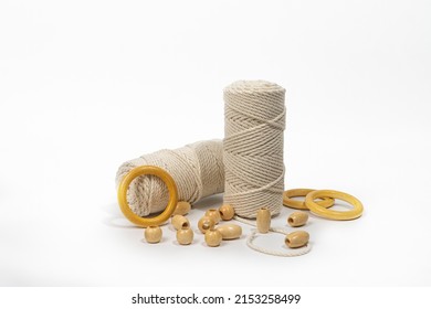 Macrame Materials Closeup Macrame Wood Thread Stock Photo 2153258499 ...