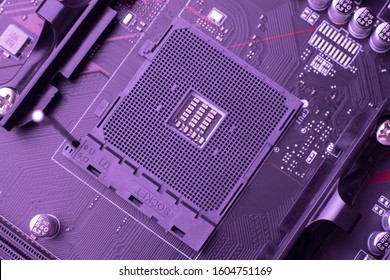 Computer Cpu Processor Chip On Circuit Stock Photo (Edit Now) 1894914340