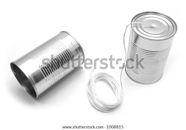 Made Tin Cans String Stock Photo (Edit Now) 1008815