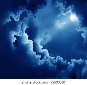 4,821 Night Sky Moon Clouds Magical Stock Photos, Images & Photography ...
