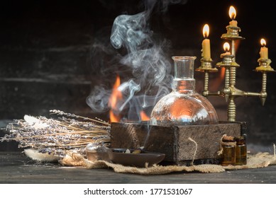 Magic Potion On Table On Burning Stock Photo 1771531067 | Shutterstock