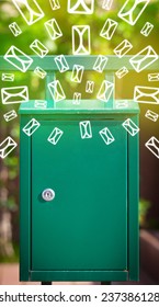 Mailbox Letter Icons Exploding On Glowing Stock Photo 175545905 ...