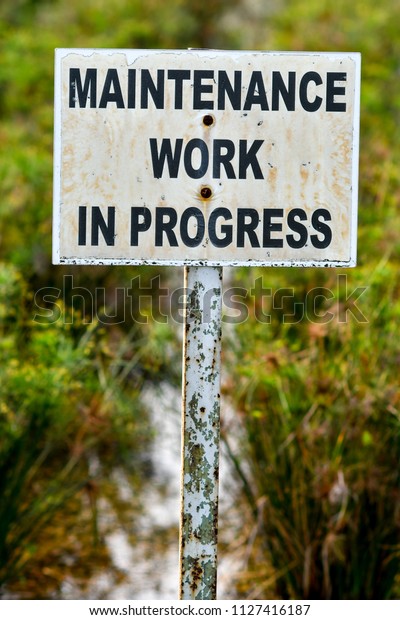 Maintenance Work Progress Sign Board Stock Photo 1127416187 | Shutterstock
