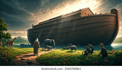 Family Noah Going Inside Ark Sunny AI-generated image 2530349553 ...