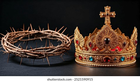 Half Crown Wooden Thorns Fusing Half AI-generated image 2516532953 ...