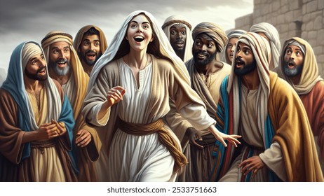 Biblical Image Mary Communicating Message Disciples Imagen generada por ...