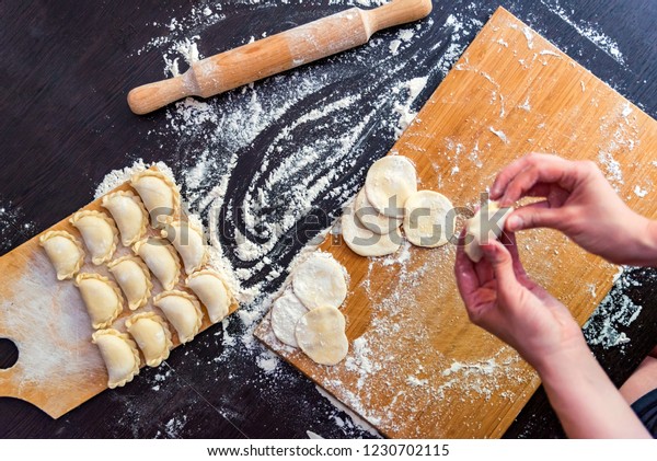 Making Dumplings Stuffing Cooking Masterclass Stock Photo 1230702115 ...