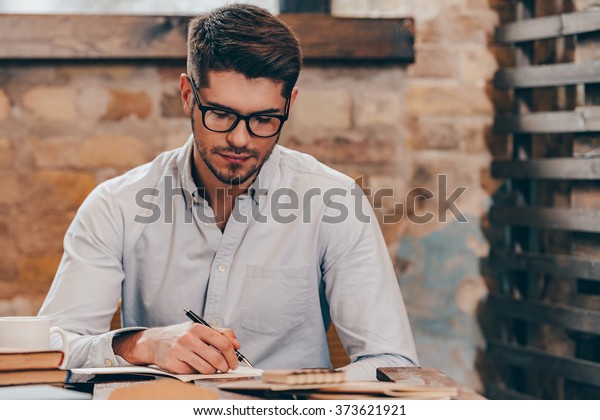 Making Some Notes Handsome Young Man Stock Photo 373621921 | Shutterstock