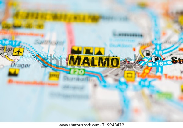 Malmo On Map Stock Photo 719943472 | Shutterstock