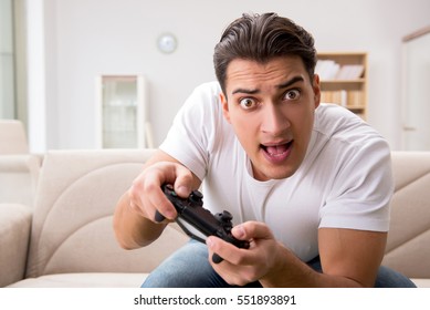 Man Addicted Computer Games Stock Photo 551893891 | Shutterstock