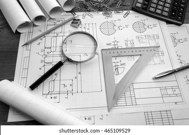 Man Architect Draws Plan Graph Design Stock Photo 465109529 | Shutterstock