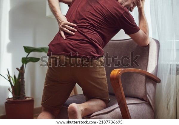 Man Back Pain Herniated Disk Home Stock Photo 2187736695 | Shutterstock
