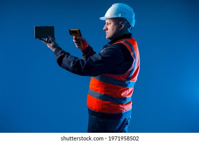 Man Barcode Reader Box Man Hard Stock Photo 1971958502 | Shutterstock
