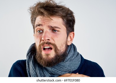 Man Beard Gets Sick Flu Tries Stock Photo 697019380 | Shutterstock