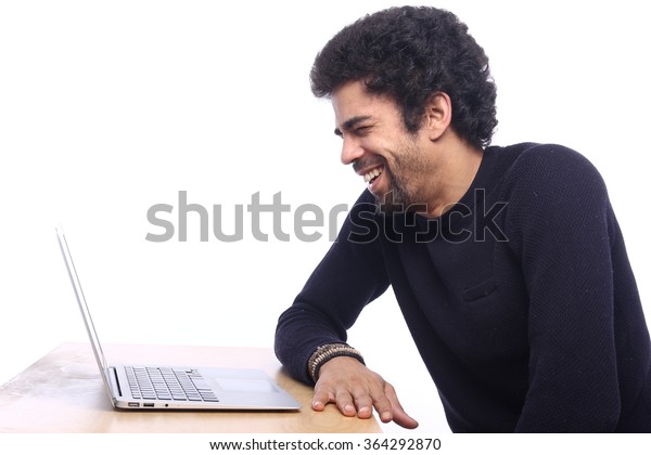 Man Behind His Computer Stock Photo (Edit Now) 364292870