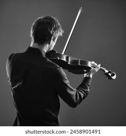 Man Behind Playing Violin Full Figure AI-generated image 2465999729 ...