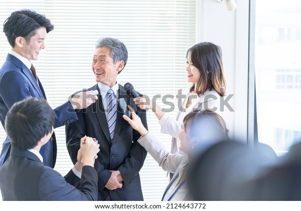 Man Being Interviewed By Mass Media Stock Photo 2124643772 | Shutterstock