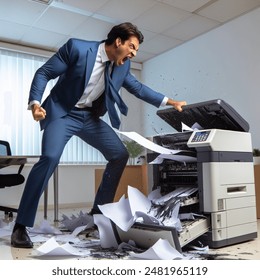 Frustrated Middle-aged Man Business Attire Yelling AI-generated image ...