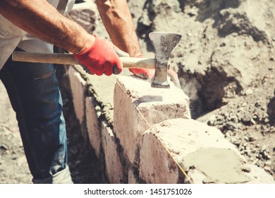 Man Builder Building Wall Stock Photo 1451751026 | Shutterstock