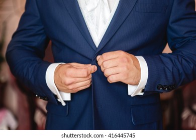 Man Buttoning Button On His Jacket Stock Photo 416445745 | Shutterstock