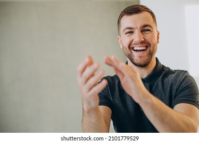 Man Clapping Hands Isolated Studio Stock Photo 2101779529 | Shutterstock