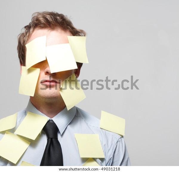 Man Covered Yellow Notes Stock Photo 49031218 | Shutterstock