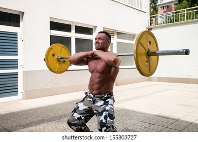 Man Doing Front Squats Stock Photo 155803727 | Shutterstock