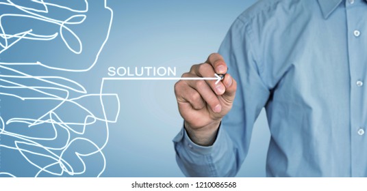 Man Drawing Arrow Solution Concept Stock Photo 1210086568 | Shutterstock
