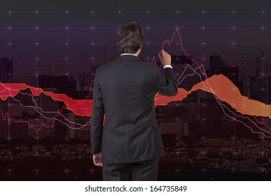 Man Drawing Falling Graph Stock Photo 164735849 | Shutterstock