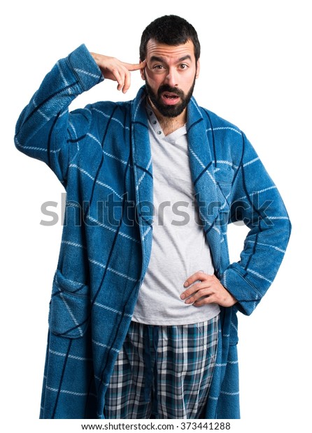 Man Dressing Gown Making Crazy Gesture Stock Photo 373441288 | Shutterstock