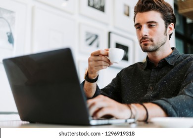 Man Drinking Coffee While Working Stock Photo 1296919318 | Shutterstock