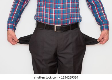 Man Empty Pockets Stock Photo 1254289384 | Shutterstock
