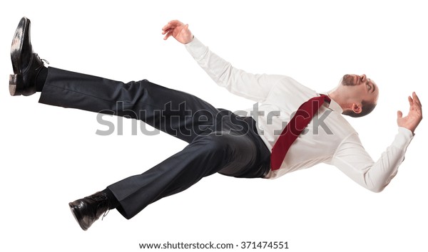 Man Falling Down Isolated On White Stock Photo 371474551 | Shutterstock