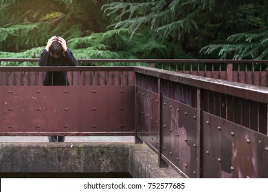 Man Falling Down On Railing Stock Photo (Edit Now) 752577697