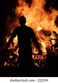 Man Front Fire Stock Photo (Edit Now) 222199