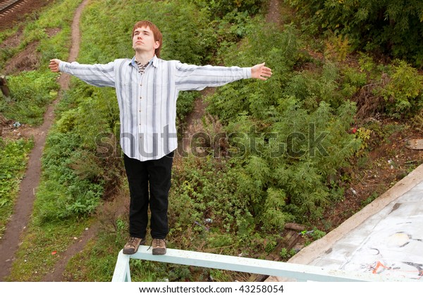 Man Guy Falling Bridge Stock Photo 43258054 | Shutterstock