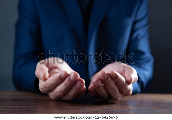 Man Hand Empty On Table Stock Photo 1276426696 | Shutterstock