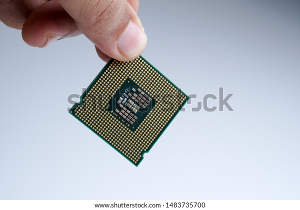 Man Hand Holding Cpu Computer Processor Stock Photo 1483735700 ...