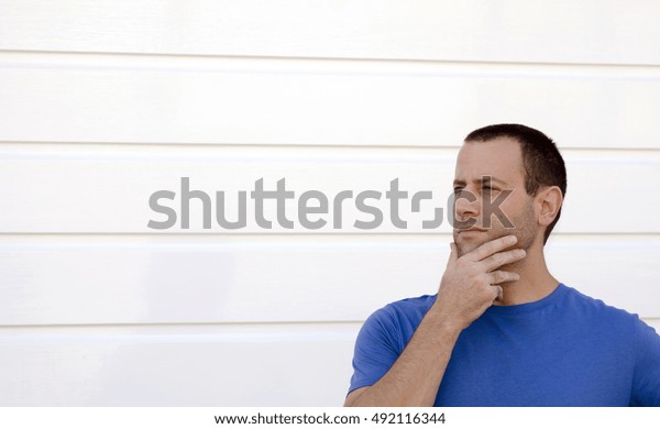 Man Hand On Face Thinking What Stock Photo 492116344 | Shutterstock