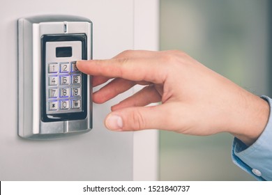 Man Hand Pressing Security Code Combination Stock Photo 1521840737 ...