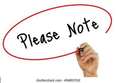 Man Hand Writing Please Note Black Stock Photo 496893763 | Shutterstock