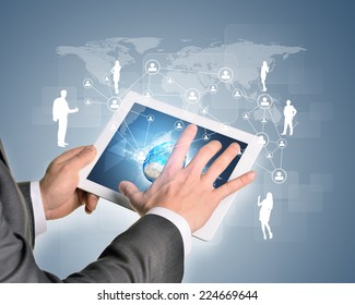 Man Hands Using Tablet Pc Image Stock Photo 224669644 | Shutterstock