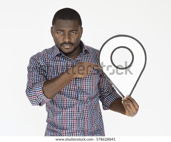 Man Hold Pin Point Map Location Stock Photo 578628841 | Shutterstock