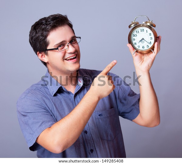 Man Holding Big Clock Stock Photo 149285408 | Shutterstock