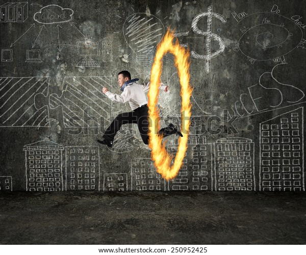 Man Jumping Through Fire Hoop Doodles Stock Photo 250952425 | Shutterstock