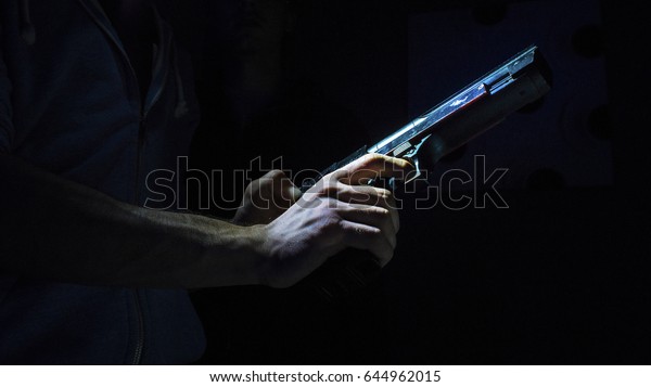 Man Loading Gun Dark Stock Photo 644962015 | Shutterstock