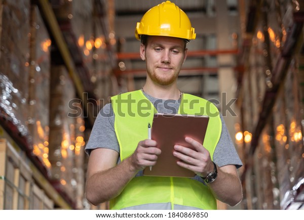 Man Looking Check Sheet Checking Inventory Stock Photo 1840869850 ...
