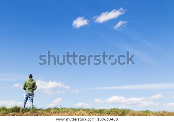 Man Looking Horizon Stock Photo (Edit Now) 189660488