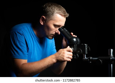 Man Looking Microscope Stock Photo 1165587718 | Shutterstock